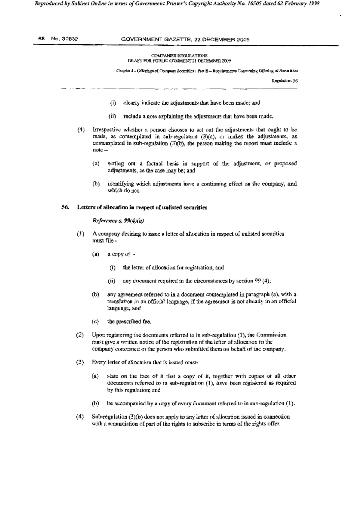Regulations PART 2 - example - 68 NO GOVERNMENT GAZETTE, 22 DECEMBER ...