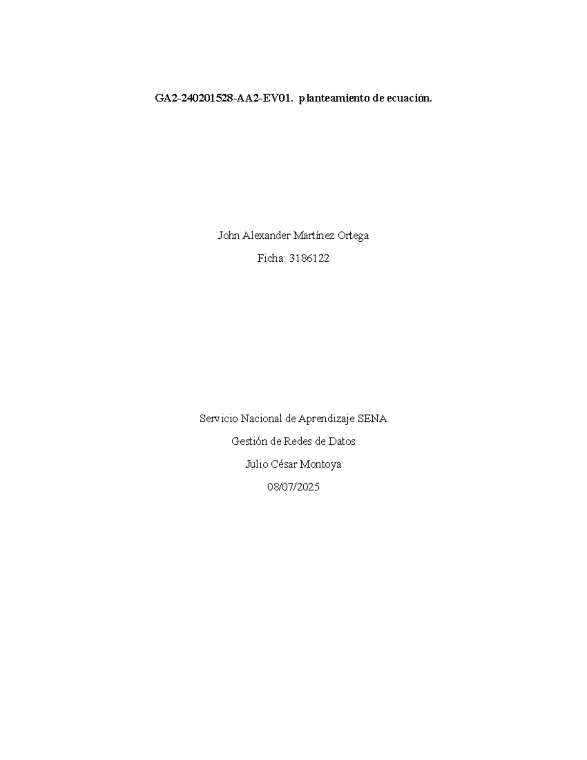 Ecuación del Área Total y Costos de Casa de Chocolate - SENA - Studocu