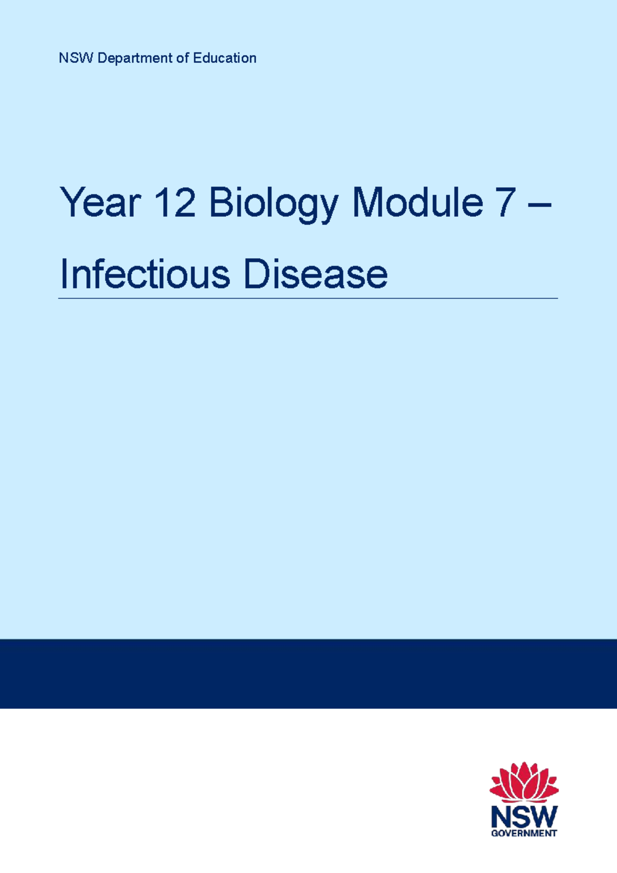 NSW Year 12 Biology Module 7: Infectious Disease Study Guide - Studocu