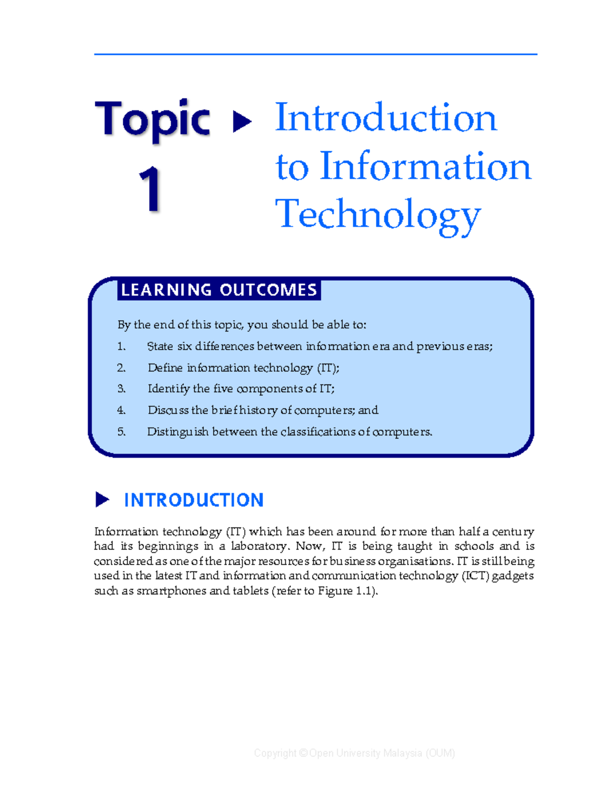 05 CBCT2203 T1 - Topic 1 - INTRODUCTION Information technology (IT ...