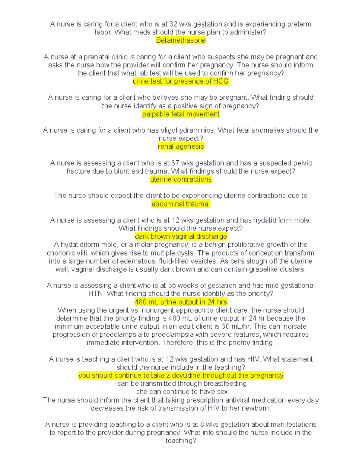 Nursing Care for Clients in Preterm Labor: Key Medications and ...