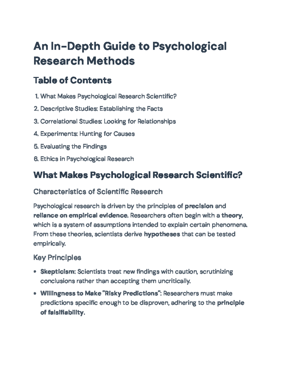 Psychological Research Methods & Ethics: A Comprehensive Guide - Studocu