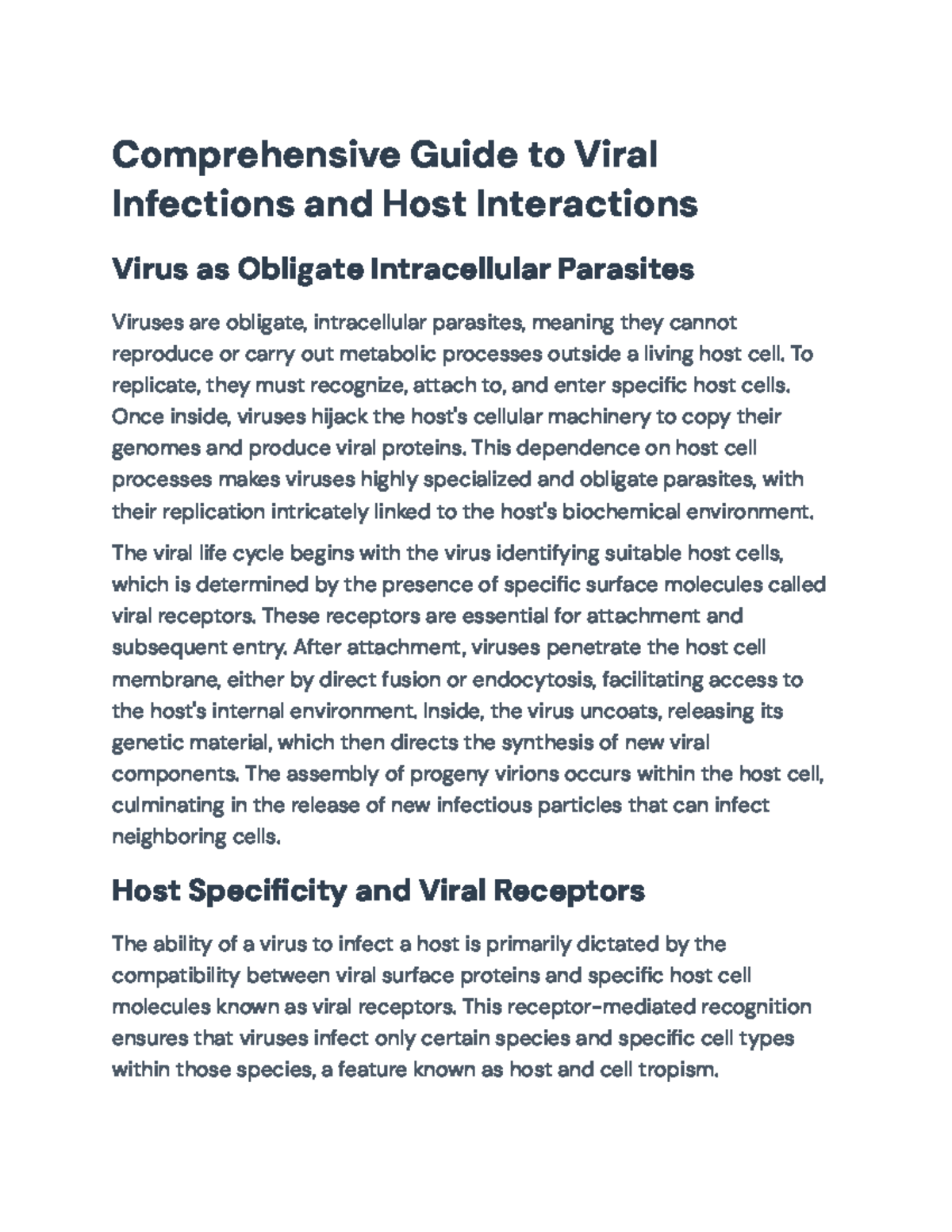 VIR 301: Comprehensive Overview of Viral Infections & Replication Mechanisms - Studocu
