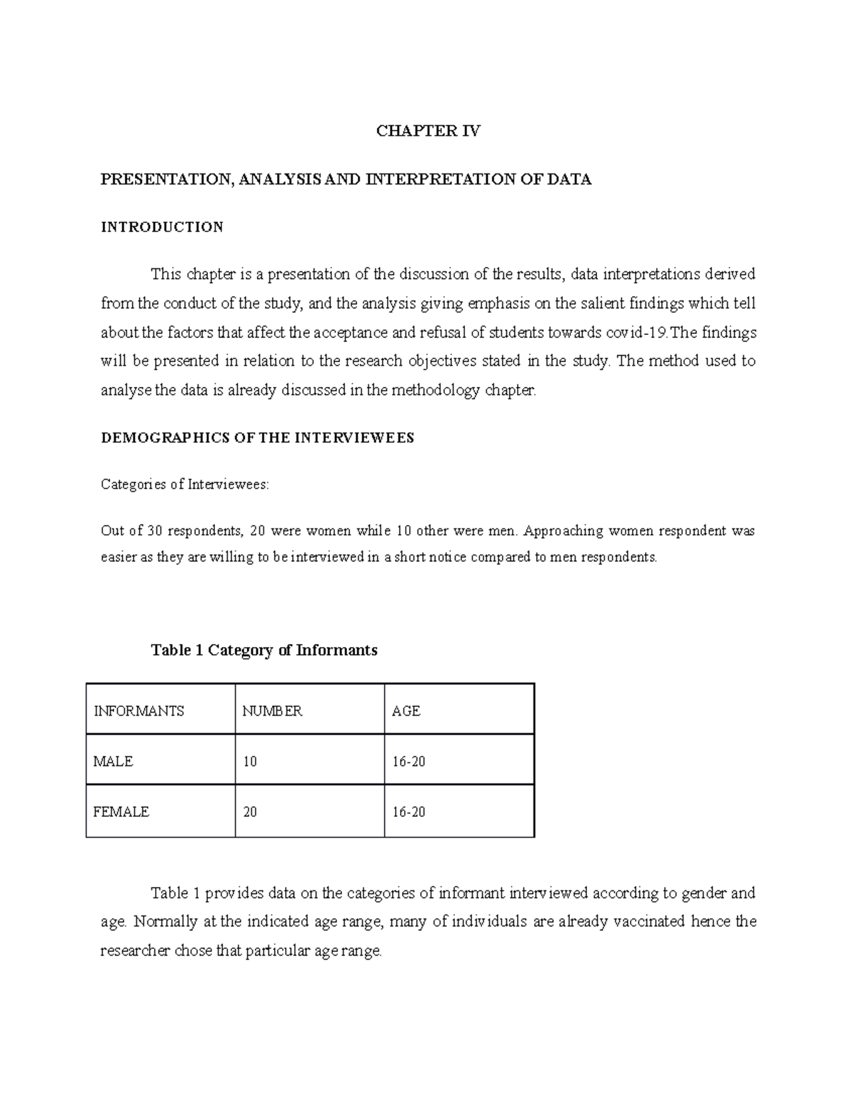 Chapter 4 - Data Analysis on Grade 11 Students' COVID-19 Vaccine ...