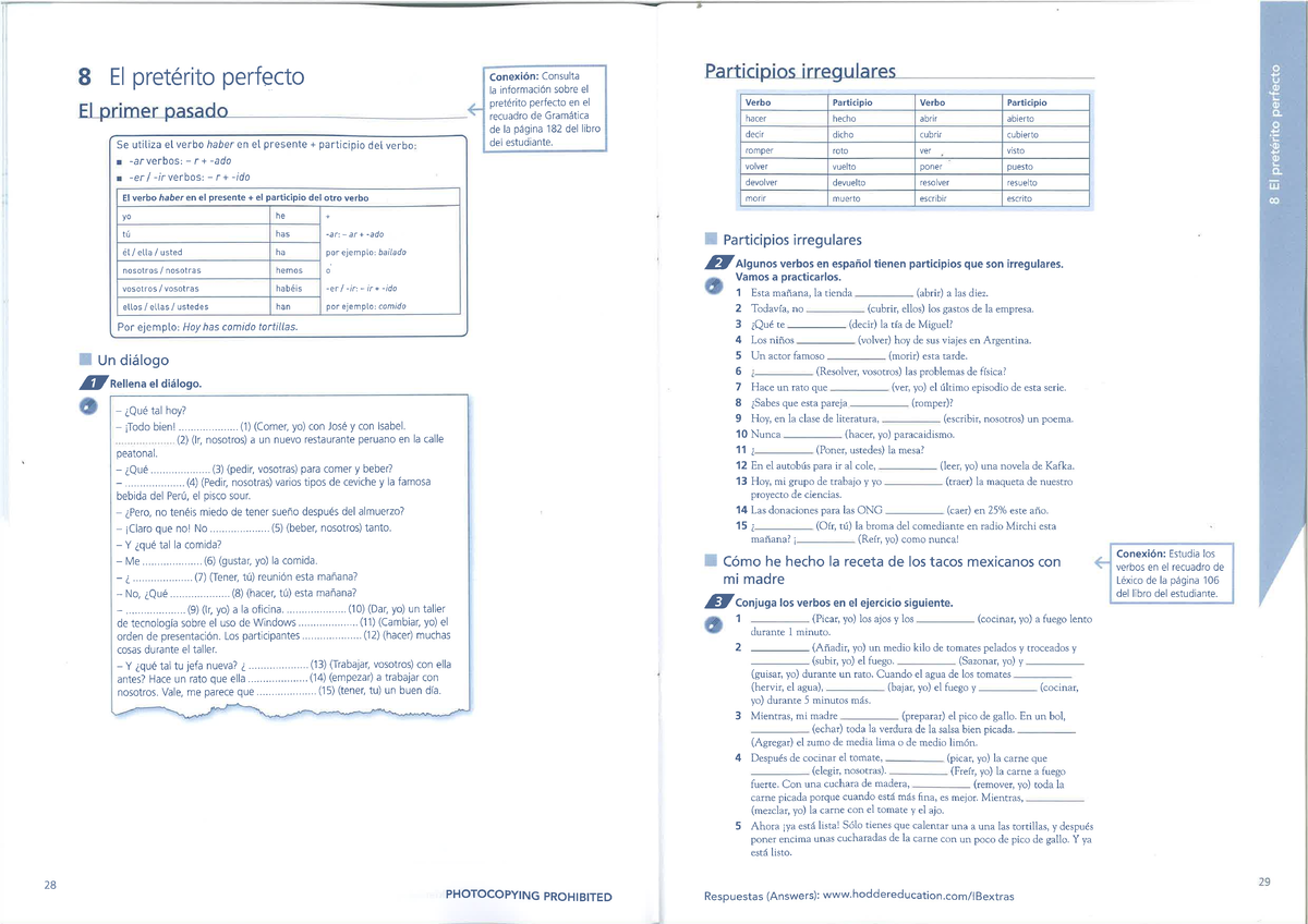 Spanish ab initio Grammar Workbook Part 2: Tiempos del pasado - Studocu