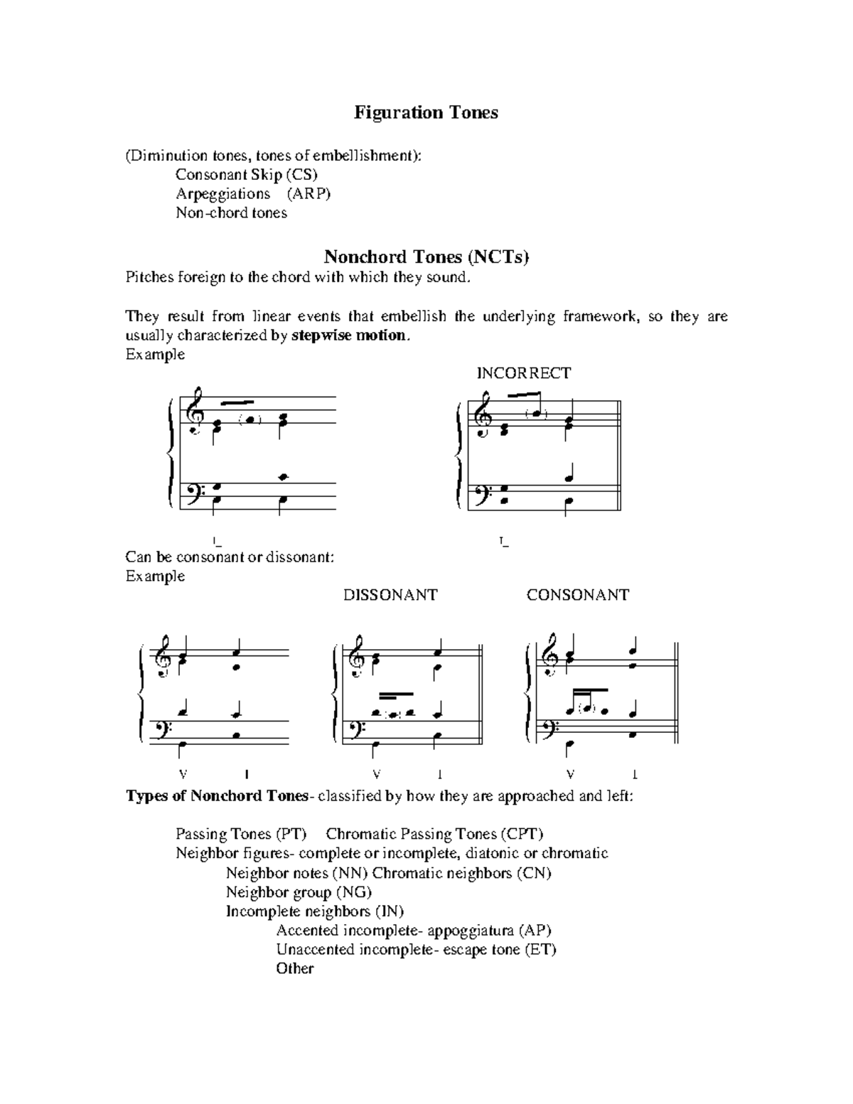Embellishing Tones Handout: Understanding Nonchord Tones and Voicing ...