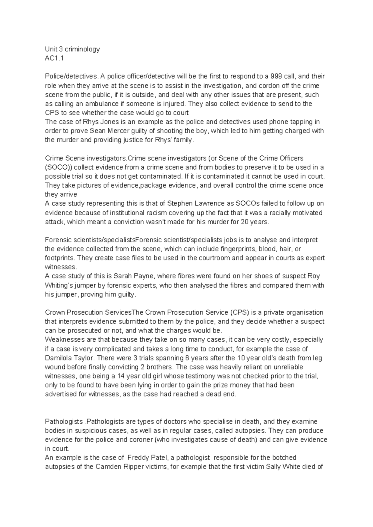 Unit 3 Criminology: Key Concepts and Case Studies Notes - Studocu