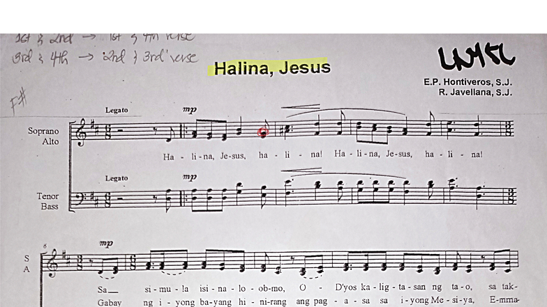 01a Halina Hesus, Halina - Choral Arrangement Notes - Studocu