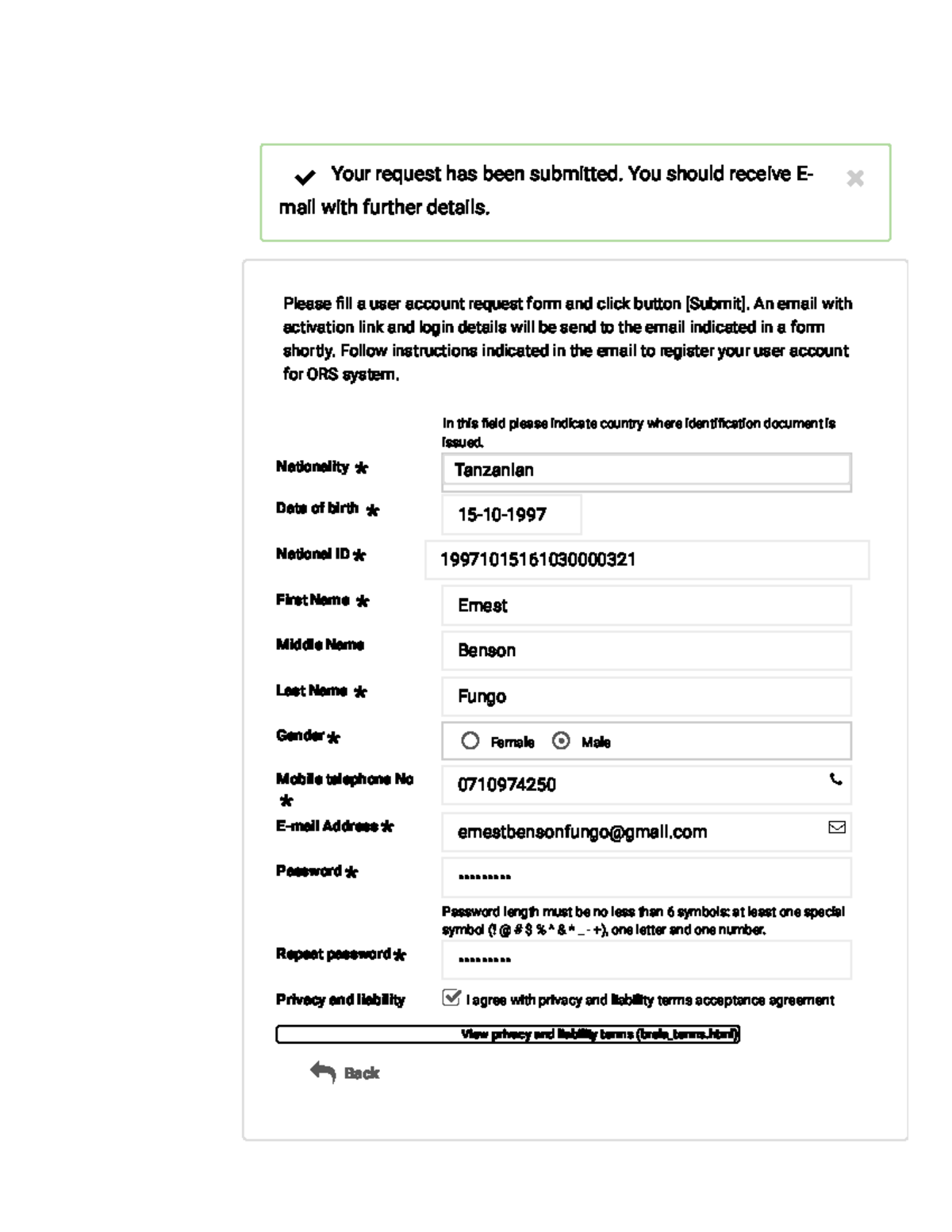 Brela ORS User Account Registration Instructions - Studocu