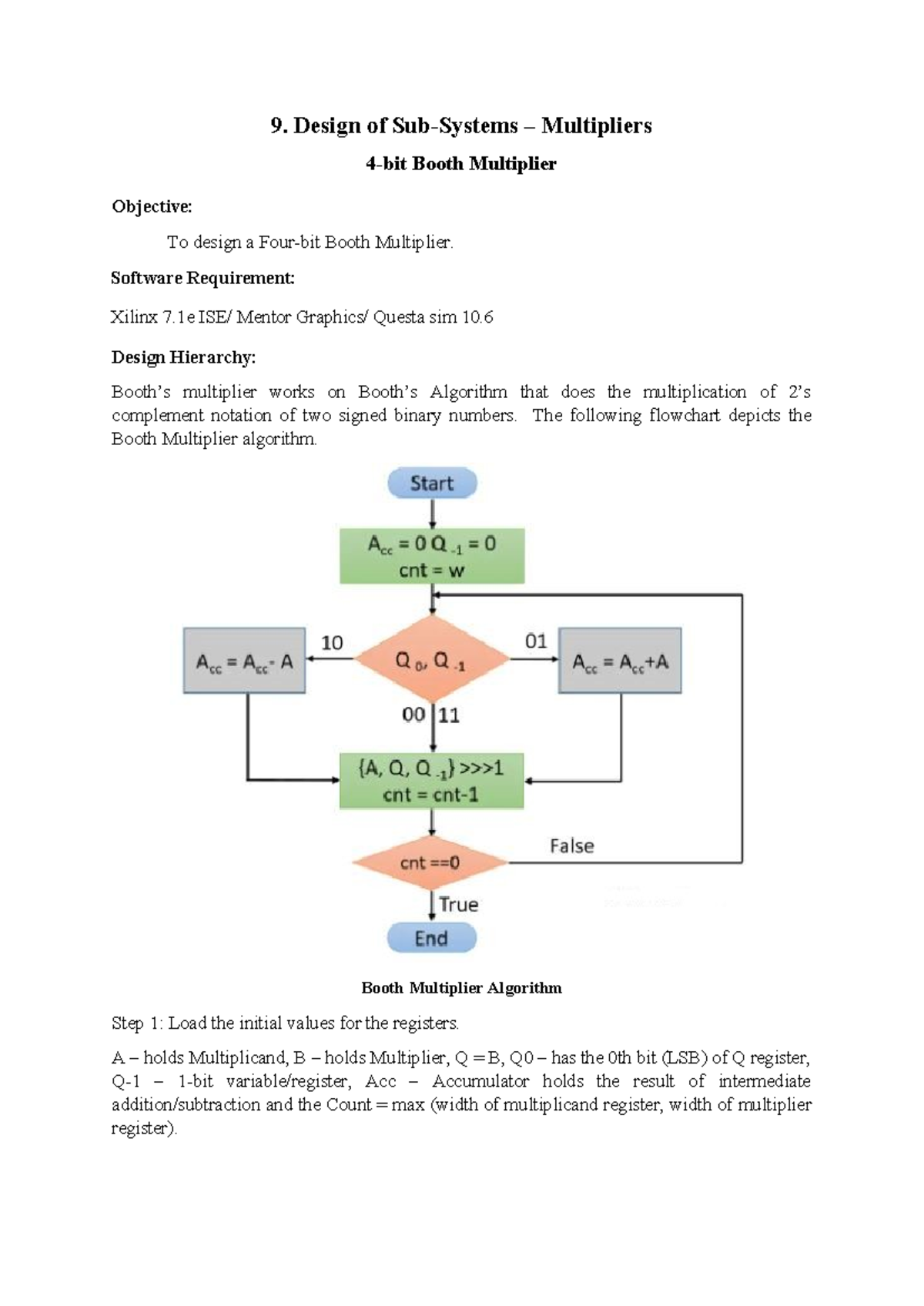 9. Design of Sub-systems - Booth Multiplier Overview - Studocu