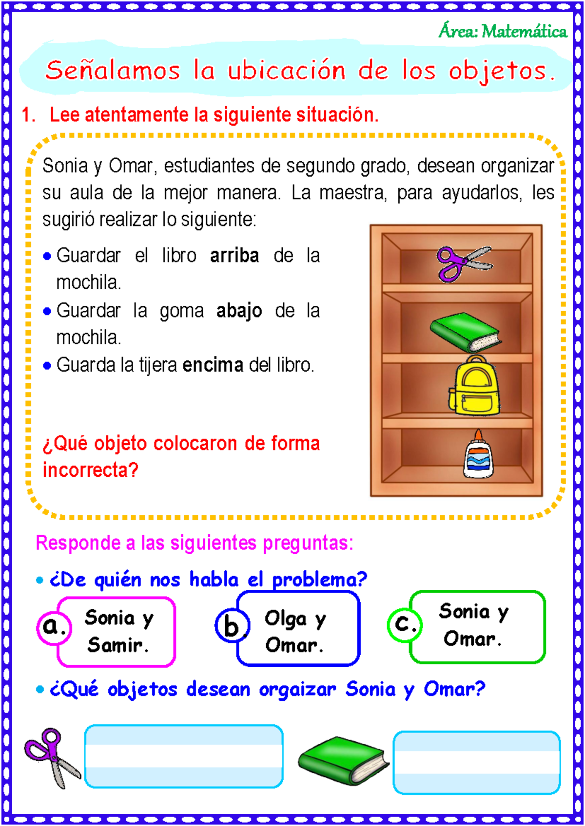 Matemática 1: Organización de Objetos en el Aula - Ejercicio F - Studocu