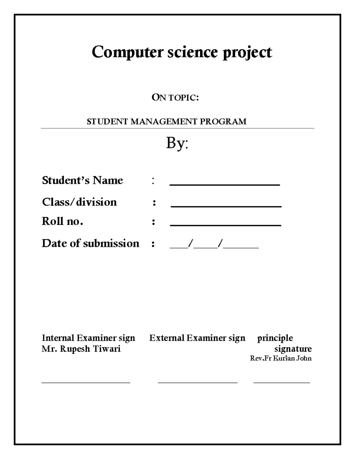 CS Project: Student Management System Implementation in Python - Studocu
