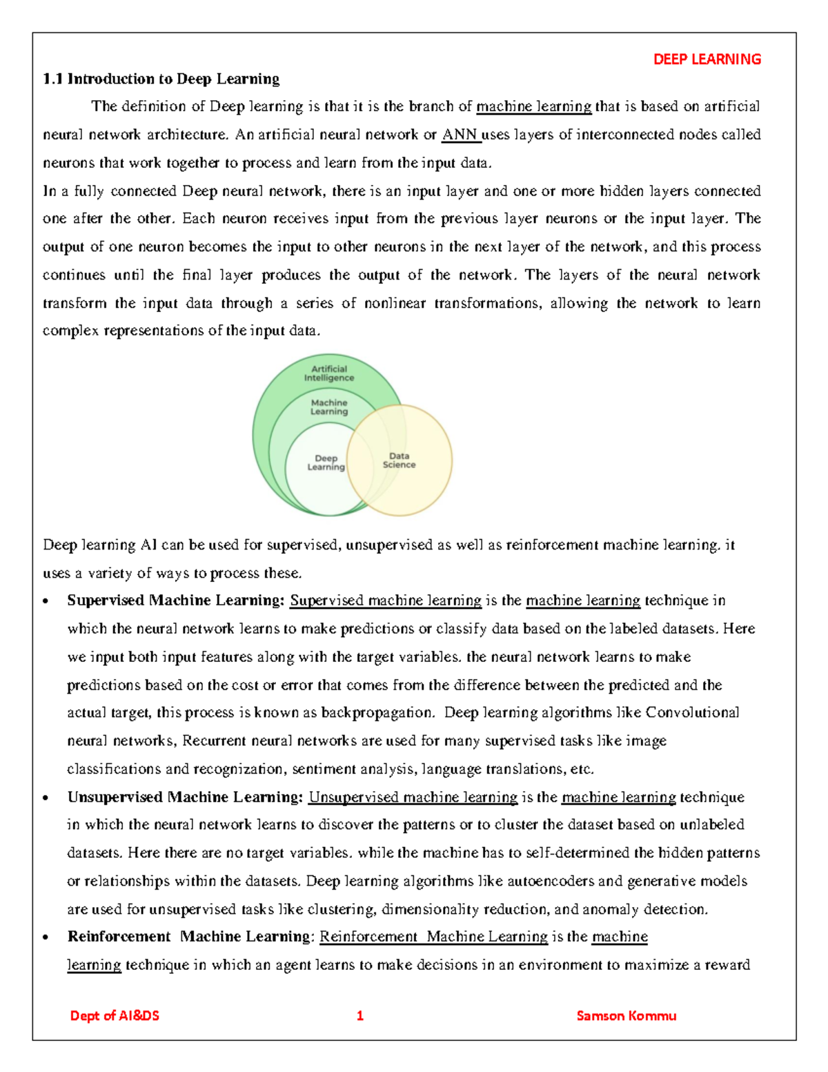 DL(AID) - Introduction to Deep Learning Concepts and Applications - Studocu