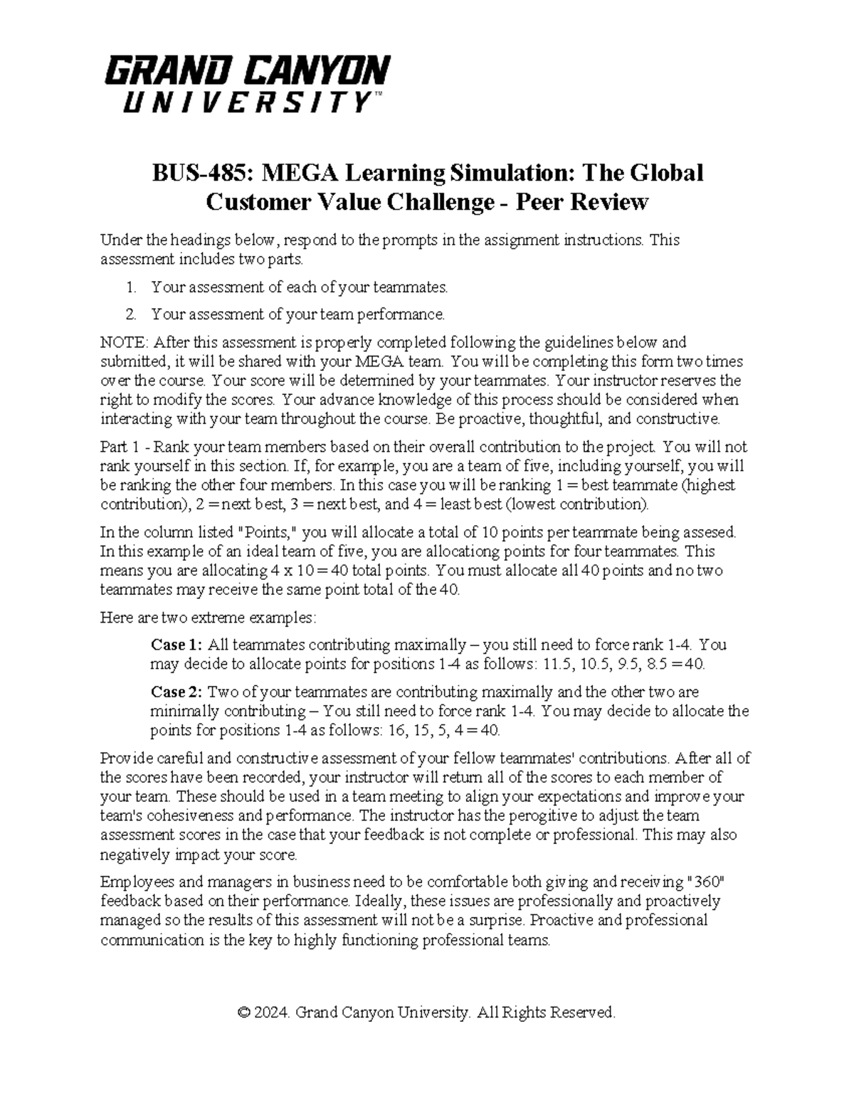 BUS-485-RS-T8: Megalearning Simulation Peer Review & Team Assessment ...
