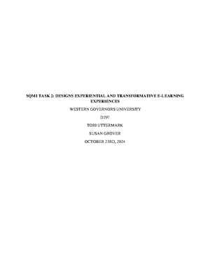 D297 Task 4 Designs Competency-Based E-Learning Experiences Anon - D29 ...