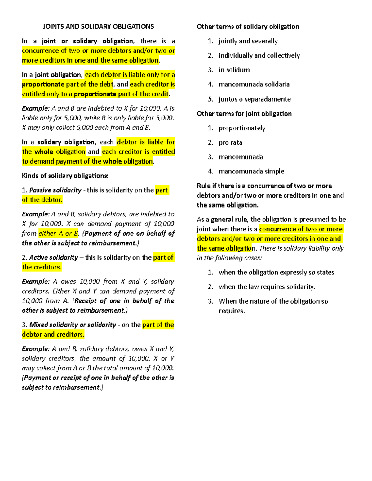 Joint and Solidary Obligations: Understanding Key Concepts and Examples ...