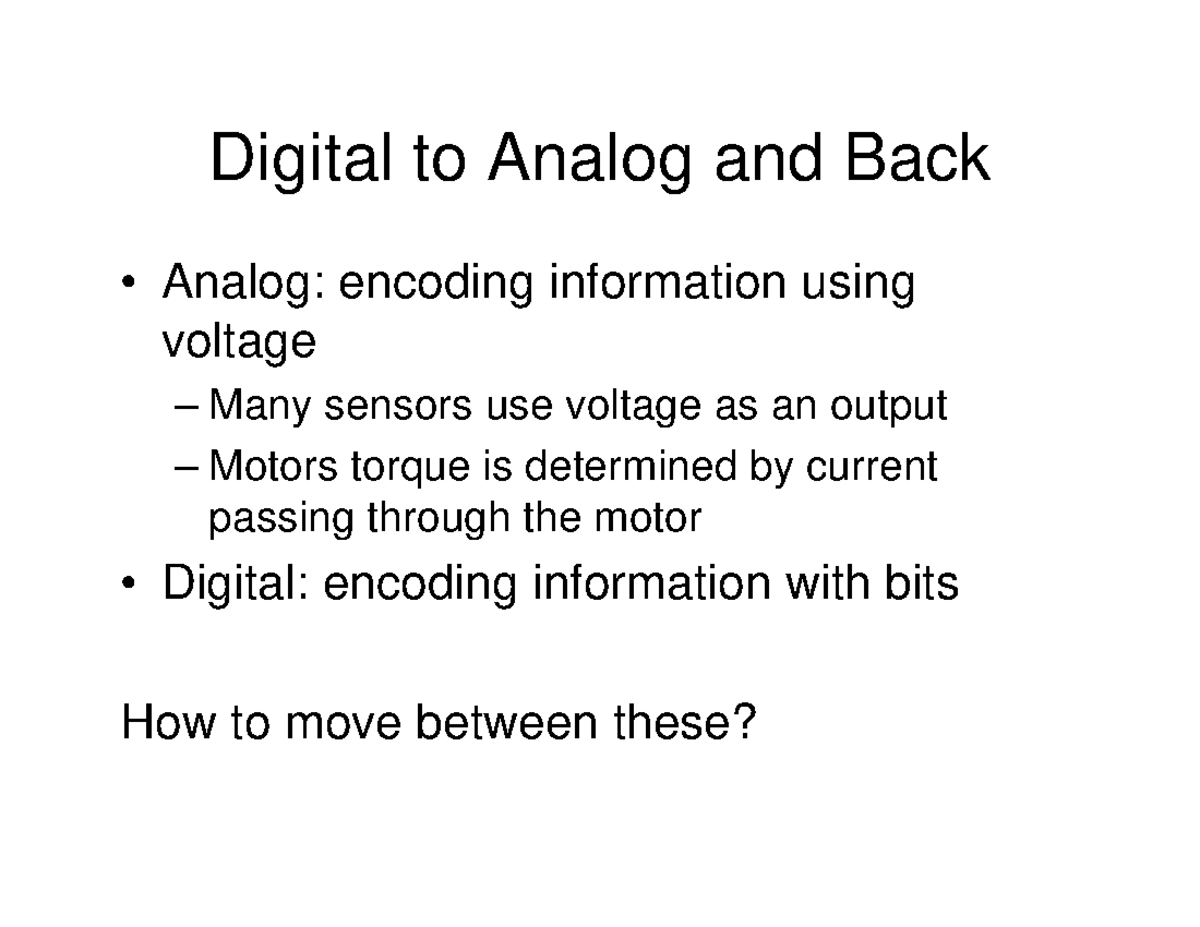 Analog Class Notes: Chapter 8 - Digital to Analog Conversion Techniques ...