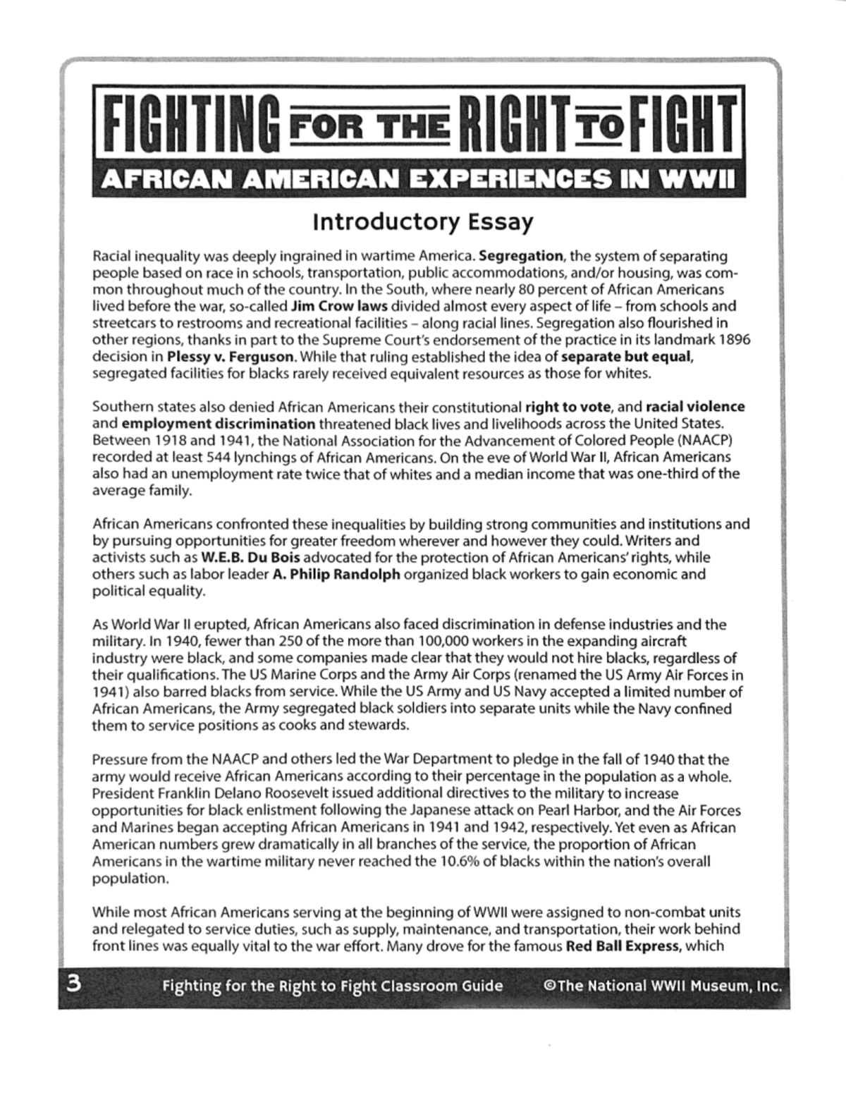 Fighting for the Right to Fight: African American Experiences in WWII ...