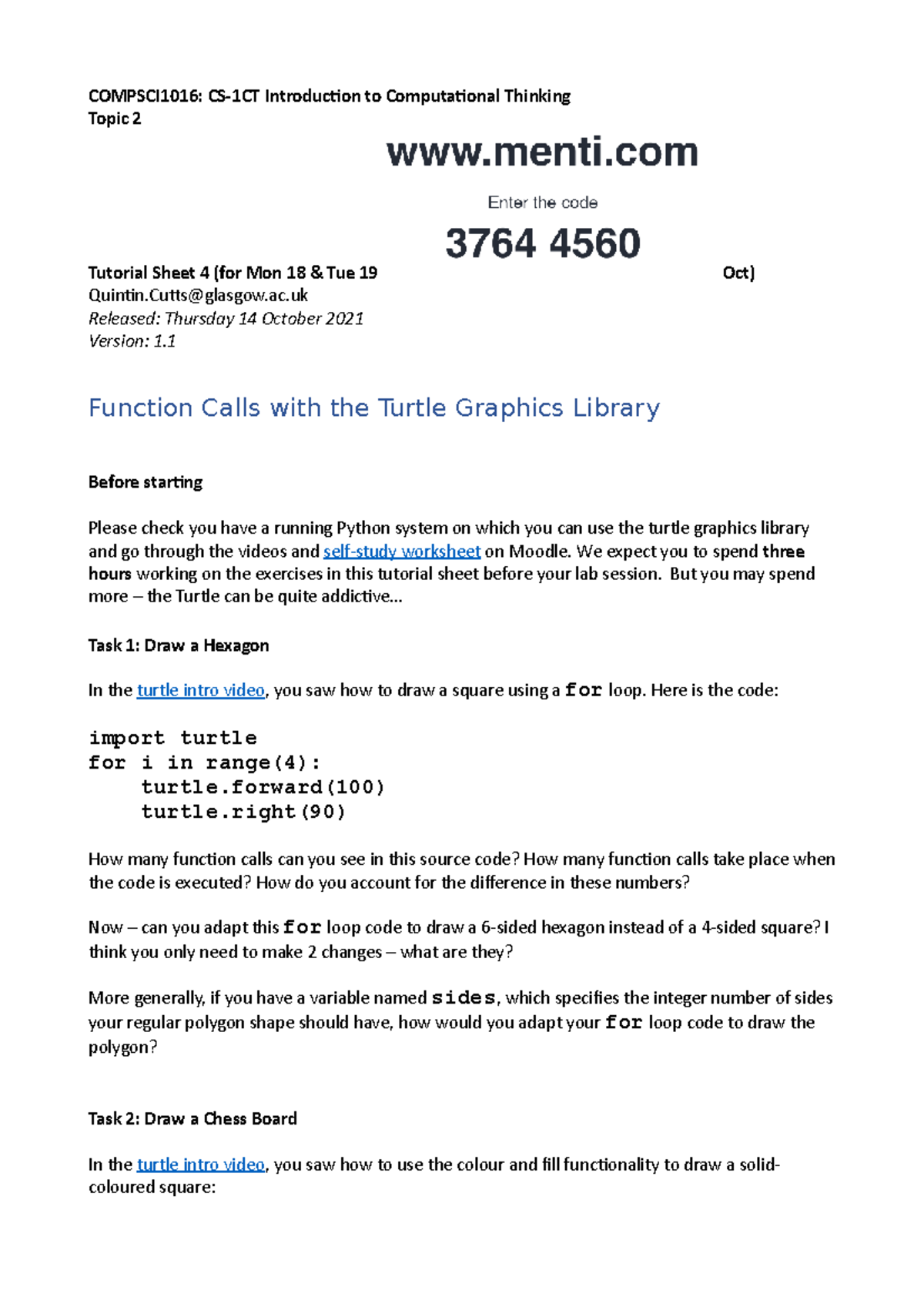 Topic 2 turtle gfx labsheet - COMPSCI1016: CS-1CT Introduction to ...