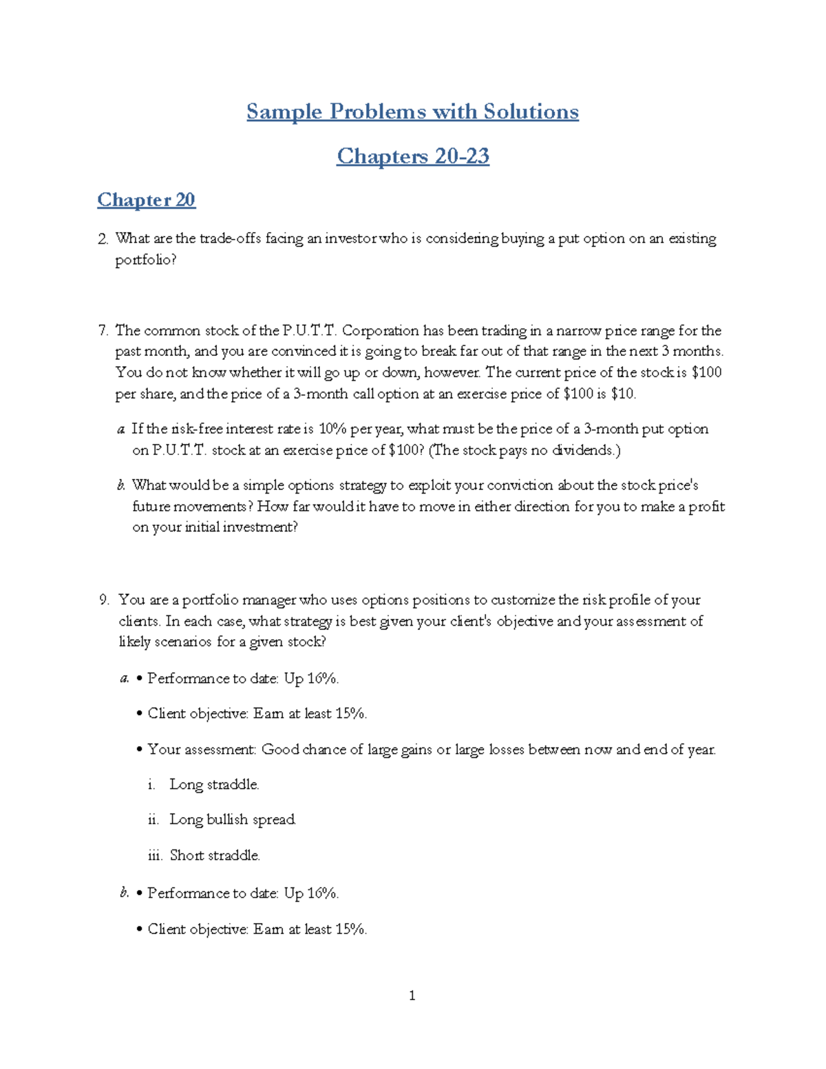 Unit 3 Practice Problems with Solutions: Chapters 20-23 Overview - Studocu