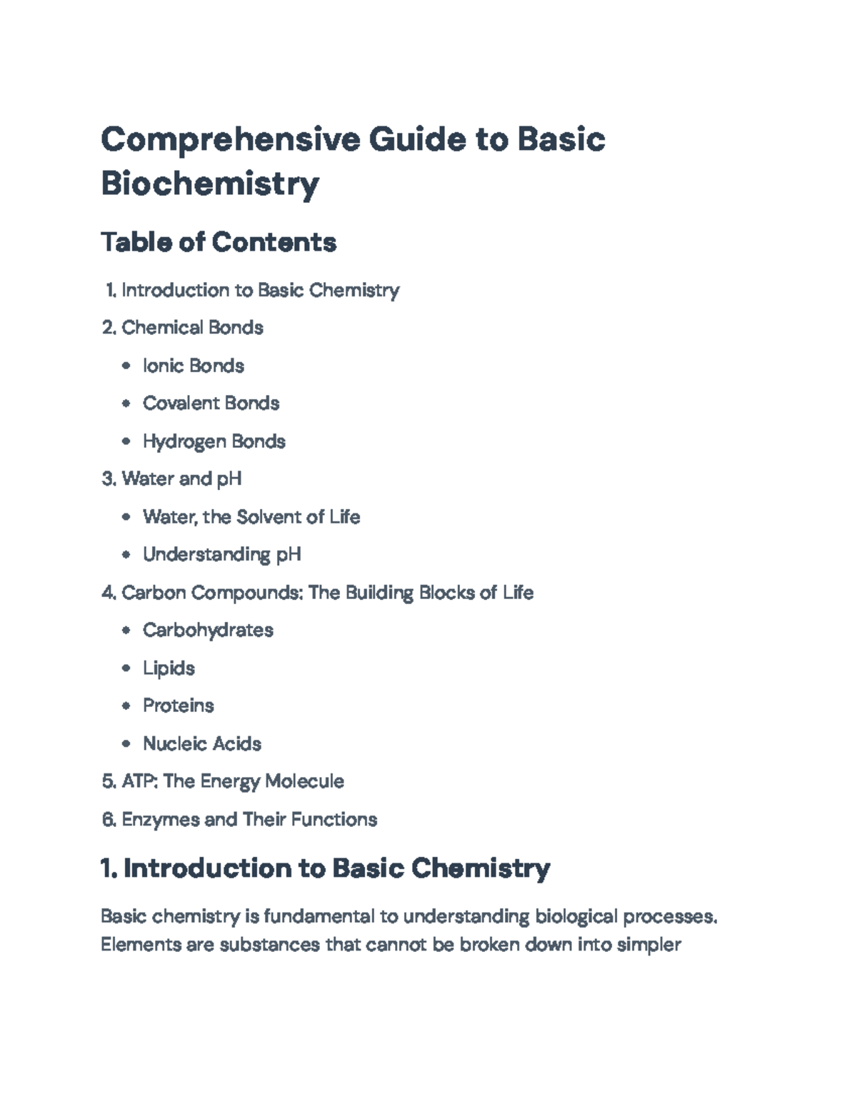 Biochemistry Essentials: A Comprehensive Study Guide (Course Code ...