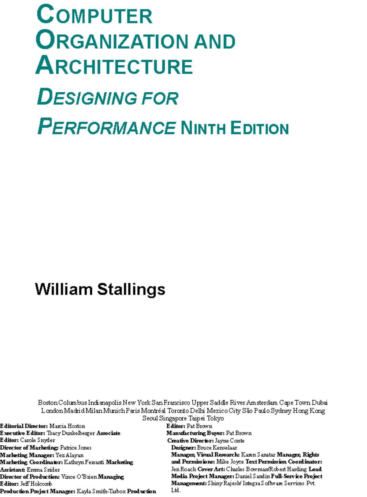 1 Computer Organization And Architecture 9ed William Stallings Computer Organization And