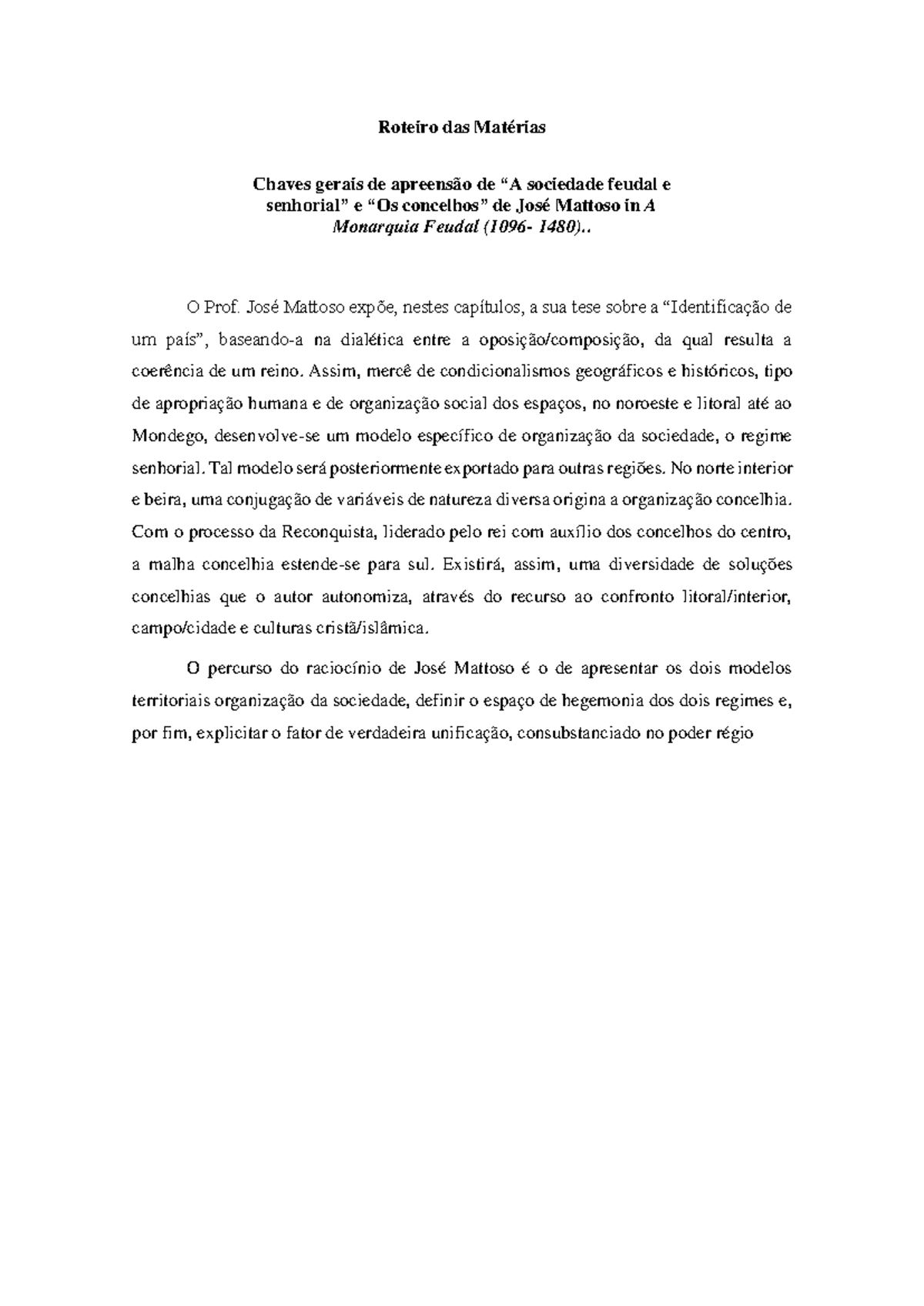 A Sociedade Feudal e Senhorial: Estruturas e Contributos (HIST 102 ...