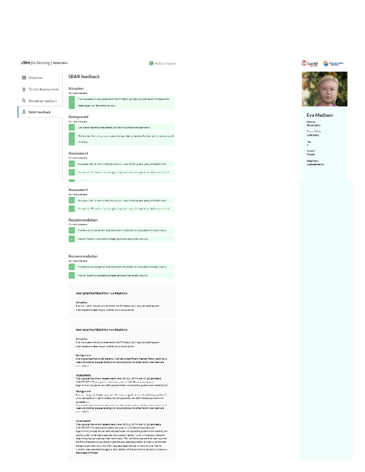 NURS 101: SBAR Case Study for Pediatric Patient Eva Madison - Studocu