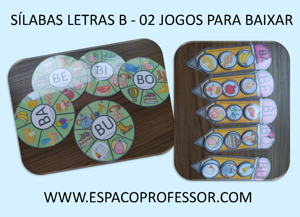 Sílabas Letras B - 02 Jogos PARA Baixar - SÍLABAS LETRAS B - 02 JOGOS ...