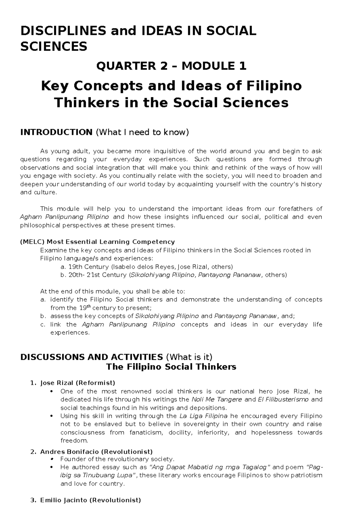 510349948 DISS Module 1 Quarter 2 - DISCIPLINES and IDEAS IN SOCIAL ...