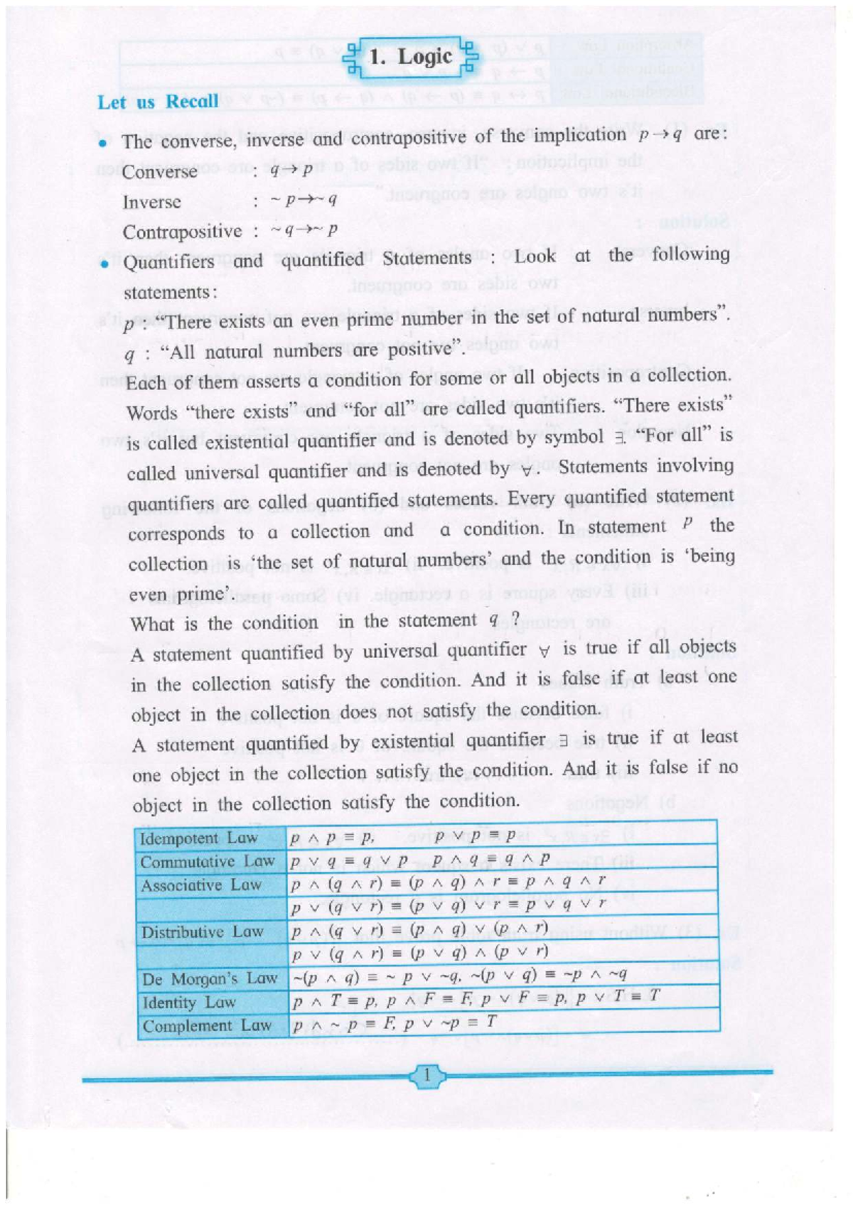 Logic (Course Code: 1) - Converse, Inverse, and Contrapositive ...