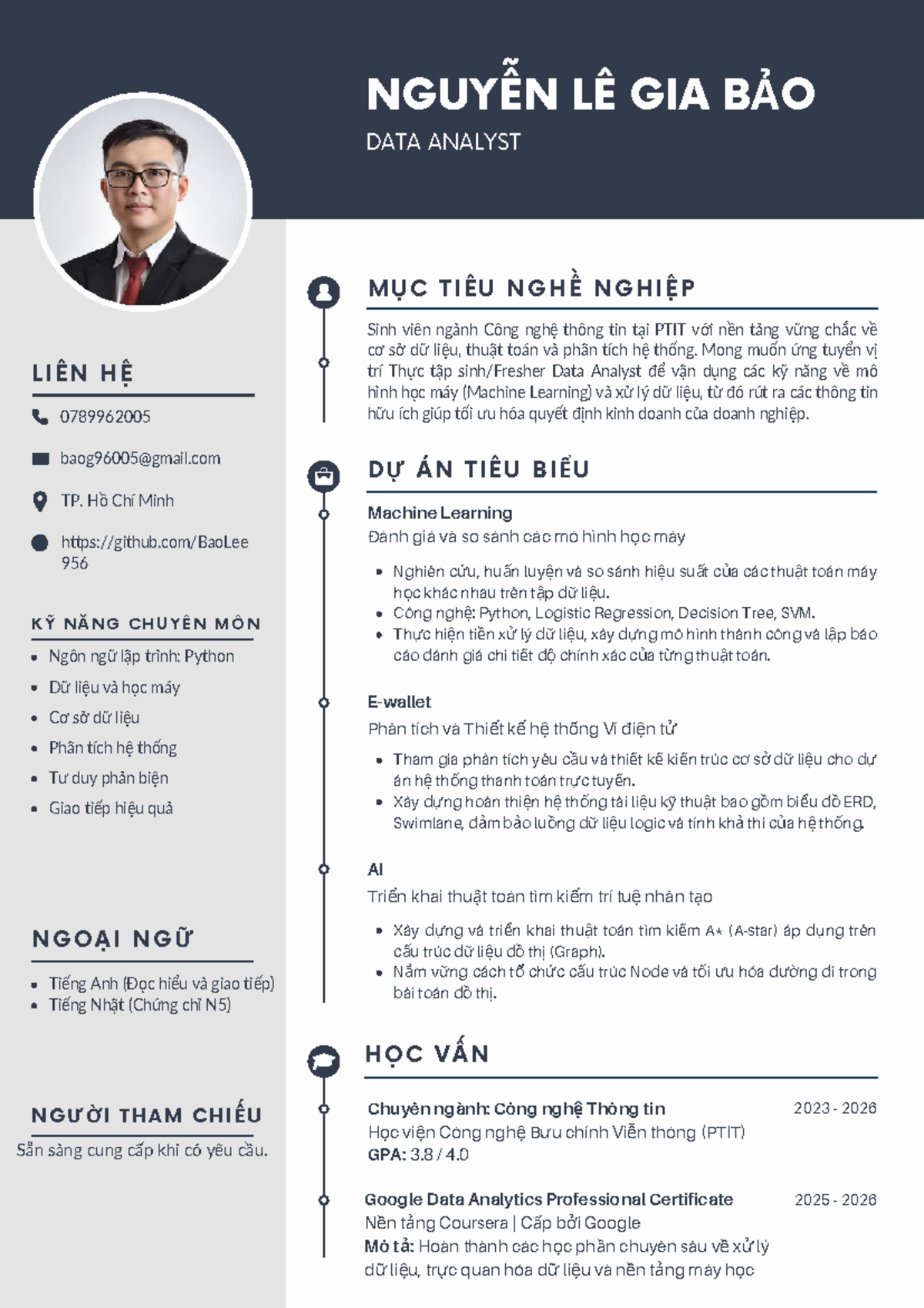 Kntlvb - CV - Thực Tập Data Analyst N23DCCN074 - Studocu