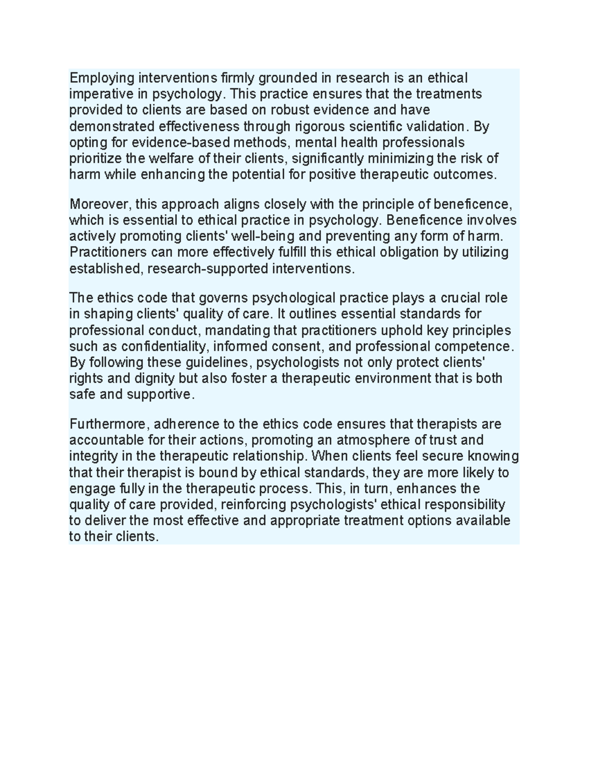 PSY 315 Discussion 2-1 - Assignment - Employing interventions firmly ...