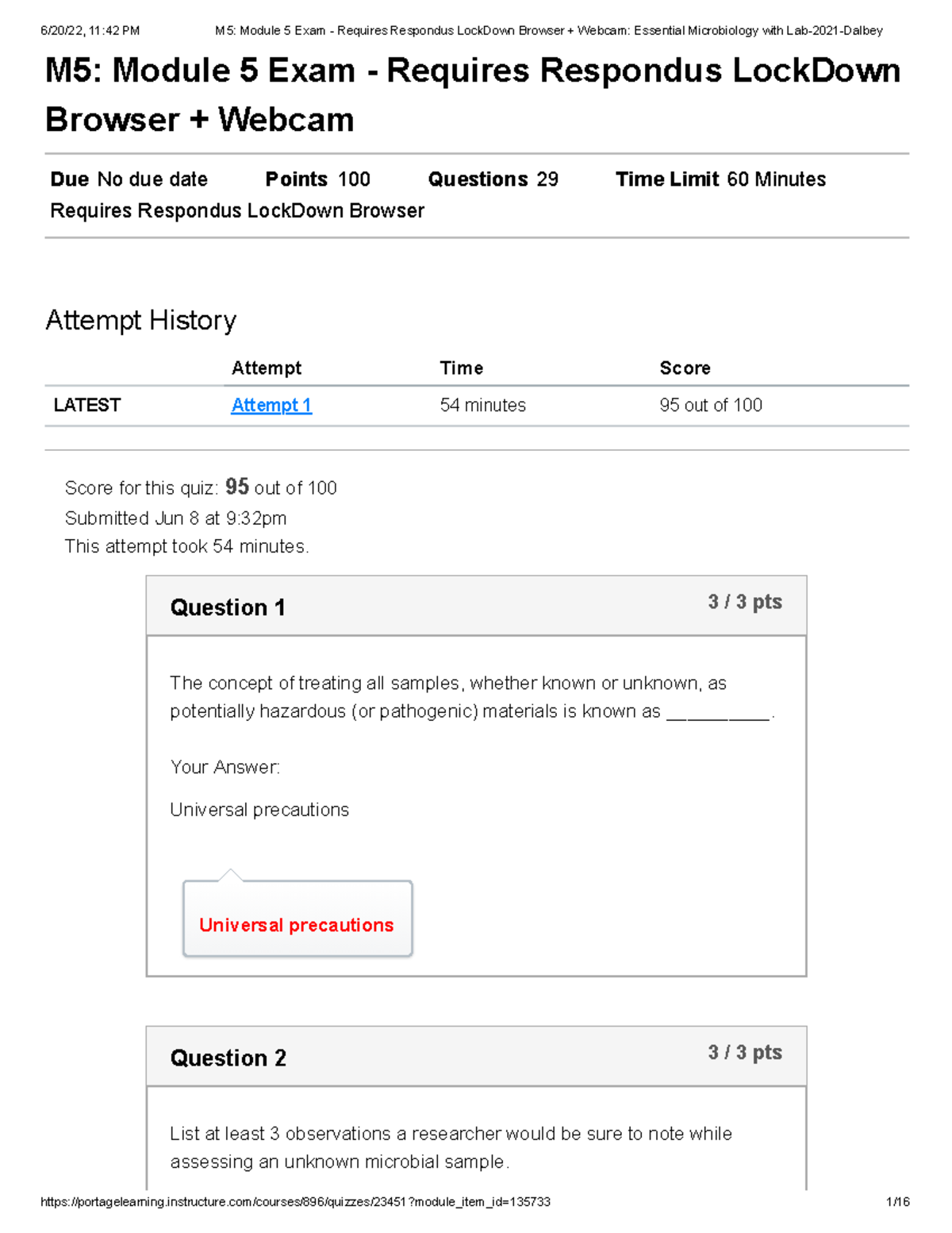 M5 Essential Microbiology Lab Exam - Respondus LockDown Required - Studocu