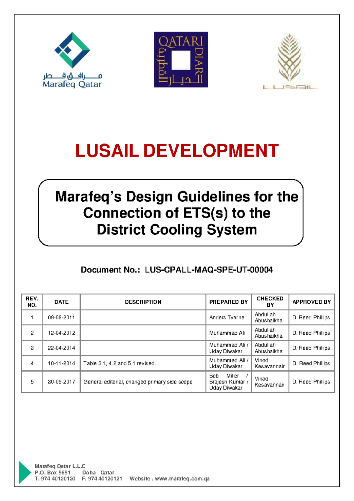 LUSAIL DEVELOPMENT: Design Guidelines for ETS Connection to DC System ...