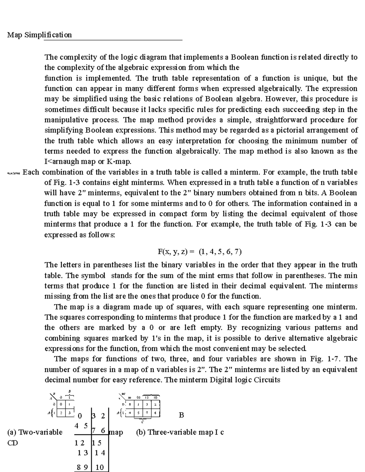 Boolean Function Map Simplification: Concepts and Processes - Studocu
