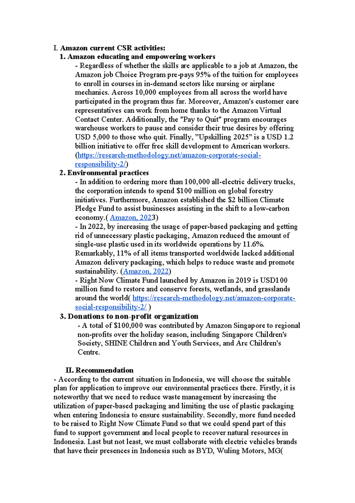 Amazon CSR Activities: Education, Environment, and Recommendations ...