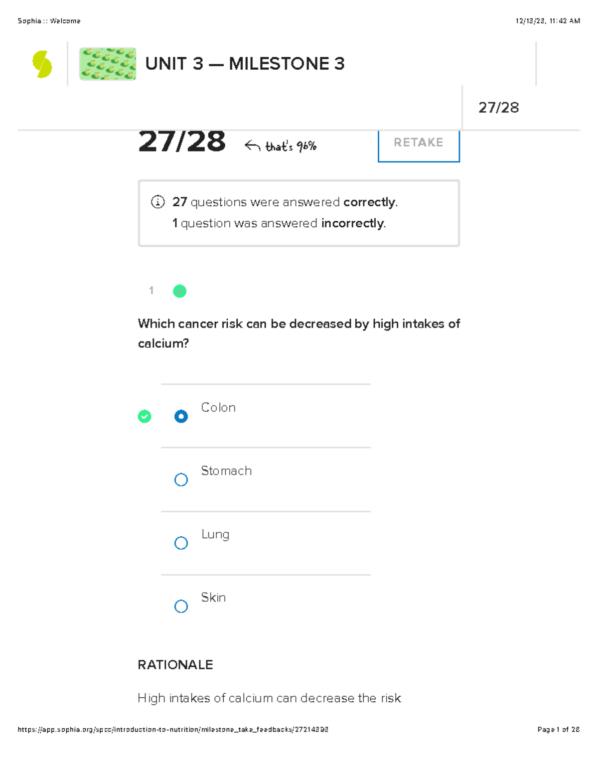 Intro to Nutrition (Course Code: UNIT 3) Milestone 3 Review - Studocu