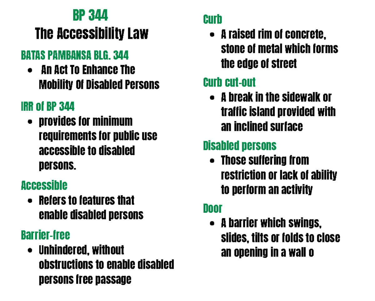 BP-344 - Accessibility Law: Enhancing Mobility for Disabled Persons ...
