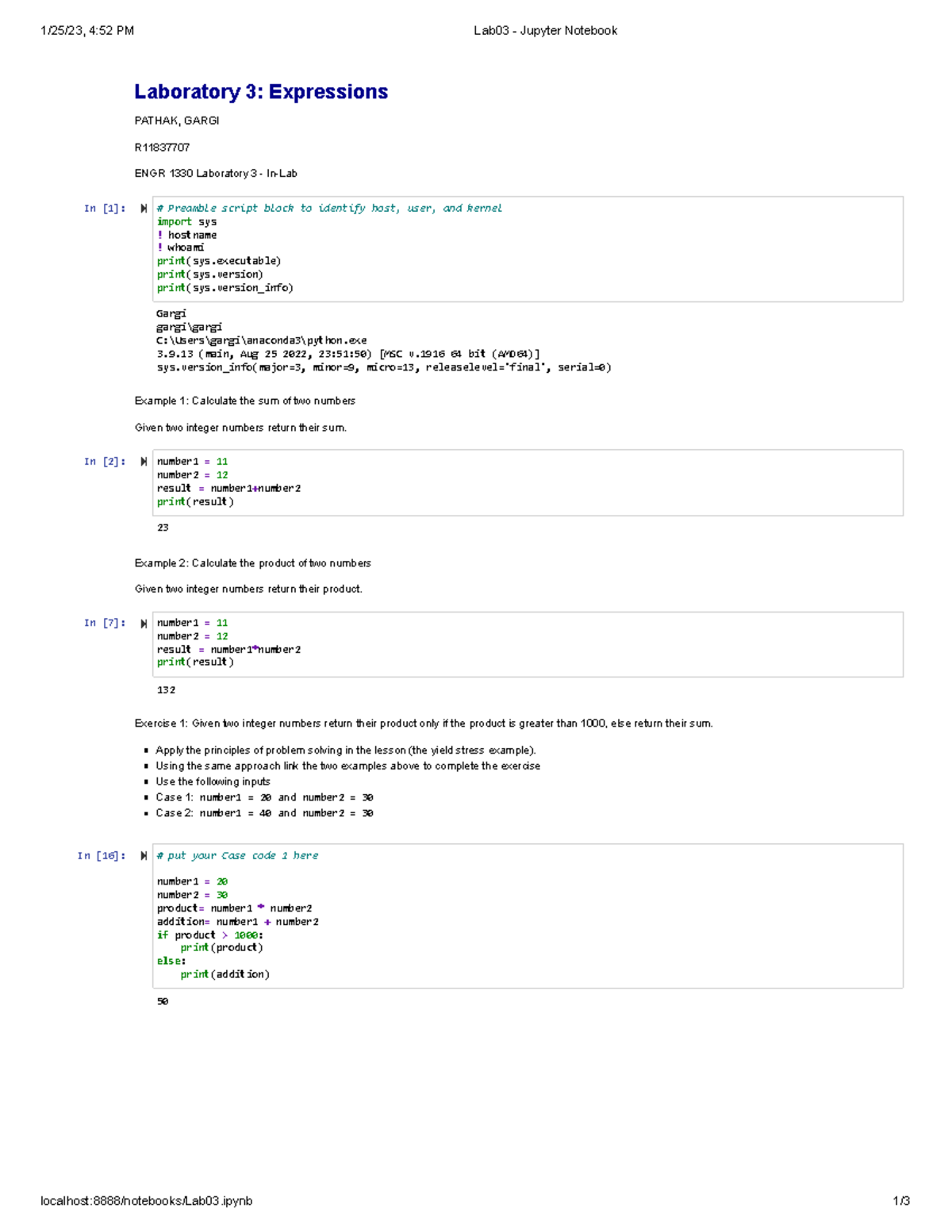 Lab03 - Jupyter Notebook - 1/25/23, 4:52 PM Lab03 - Jupyter Notebook localhost:8888/notebooks ...
