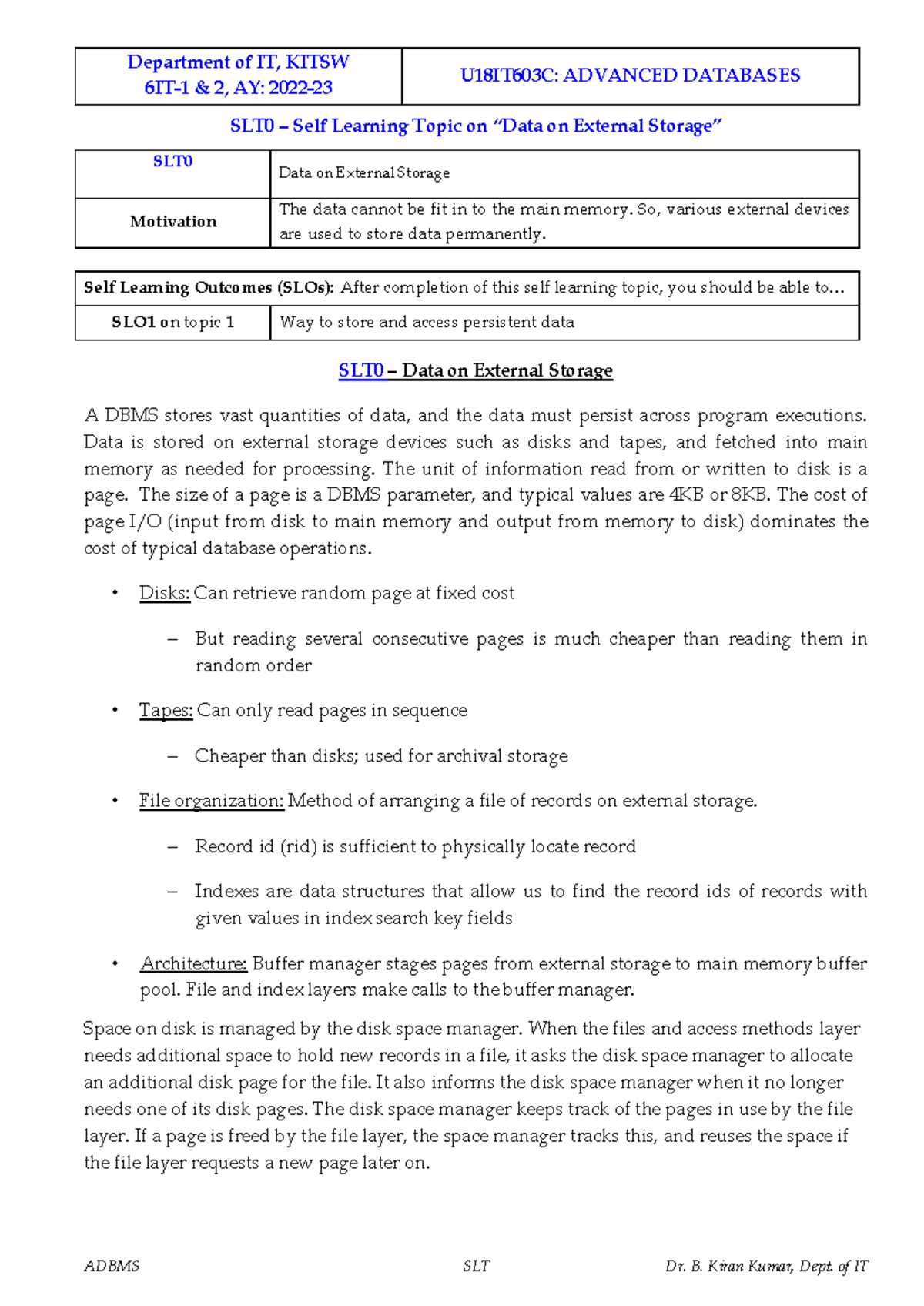 1 - Notes - Department of IT, KITSW 6IT-1 & 2, AY: 2022-23 U18IT603C ...