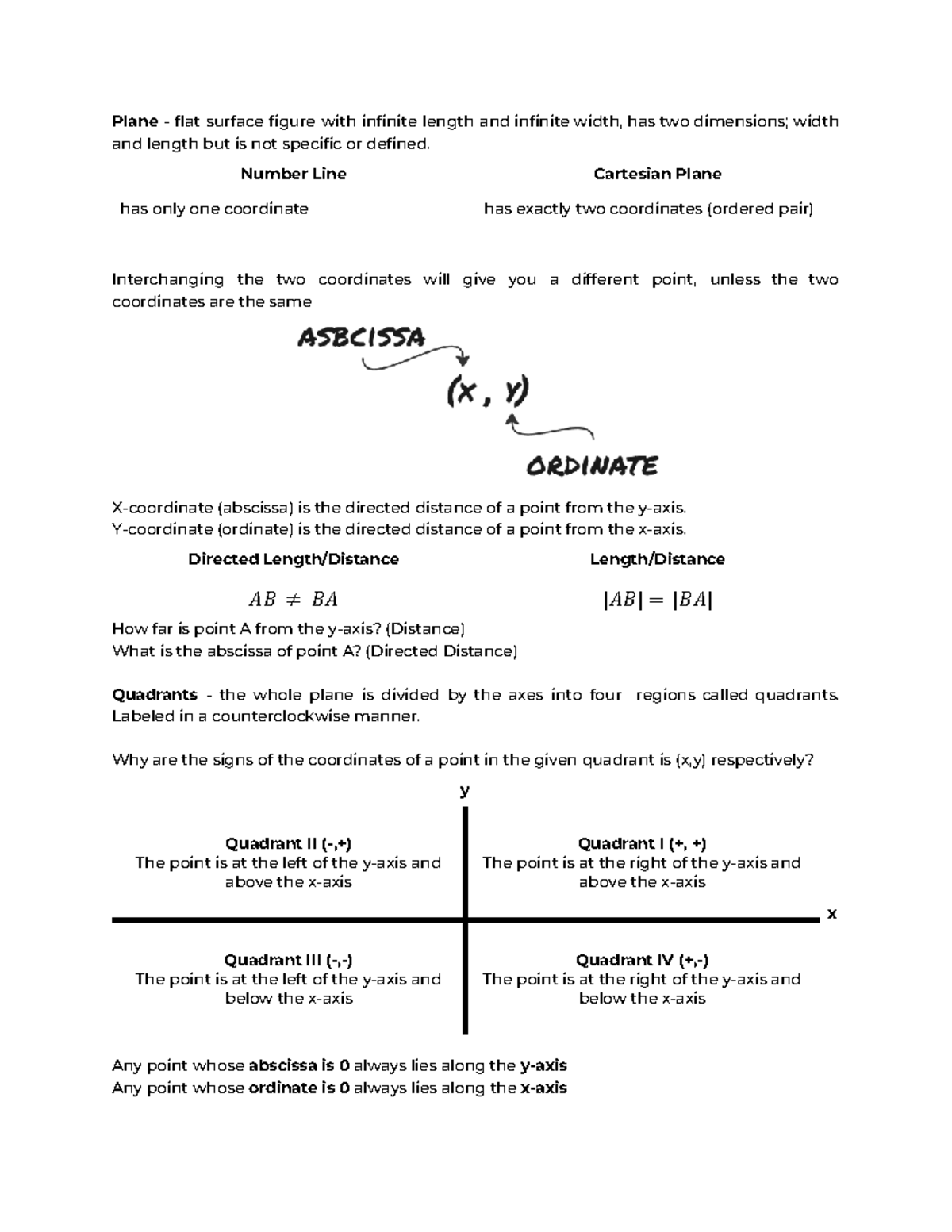 Chapter 2: Analytic Geometry Concepts and Formulas - Studocu