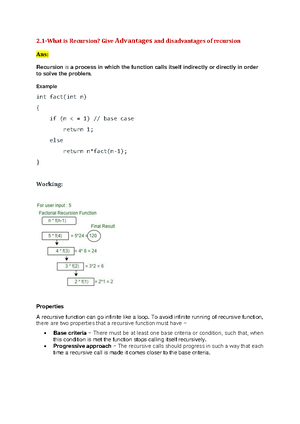 Recursion vs Iteration: Key Differences and Comparisons in Data Structures - Studocu