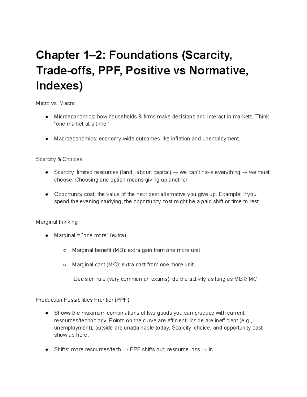 Econ 101: Chapter Foundations - Scarcity, PPF, and Market Dynamics ...