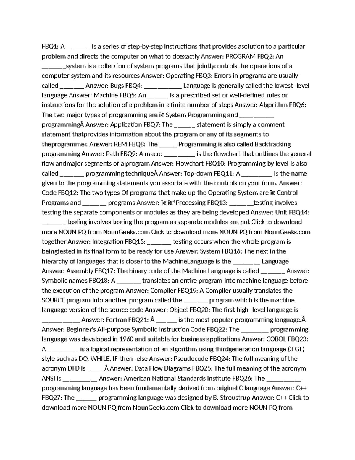 Ict215 general - CIT211: Programming concepts and fundamentals notes ...