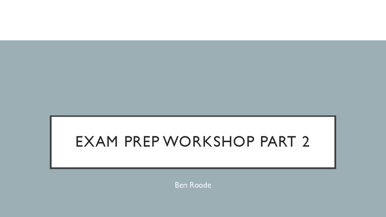 STA1000 Final Exam Prep Workshop 2: Excel vs Table Techniques - Studocu