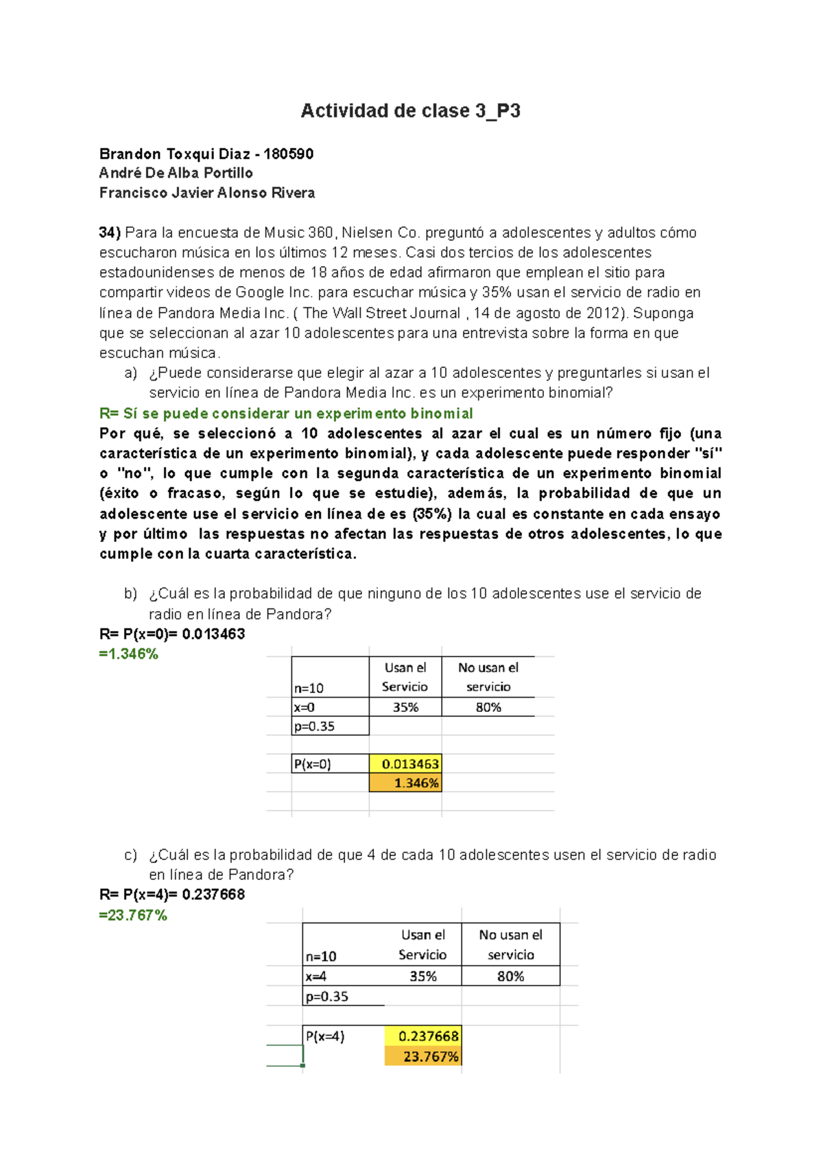 Actividad de clase 3 P3 - Ejercicios de cálculo de probabilidad y ...