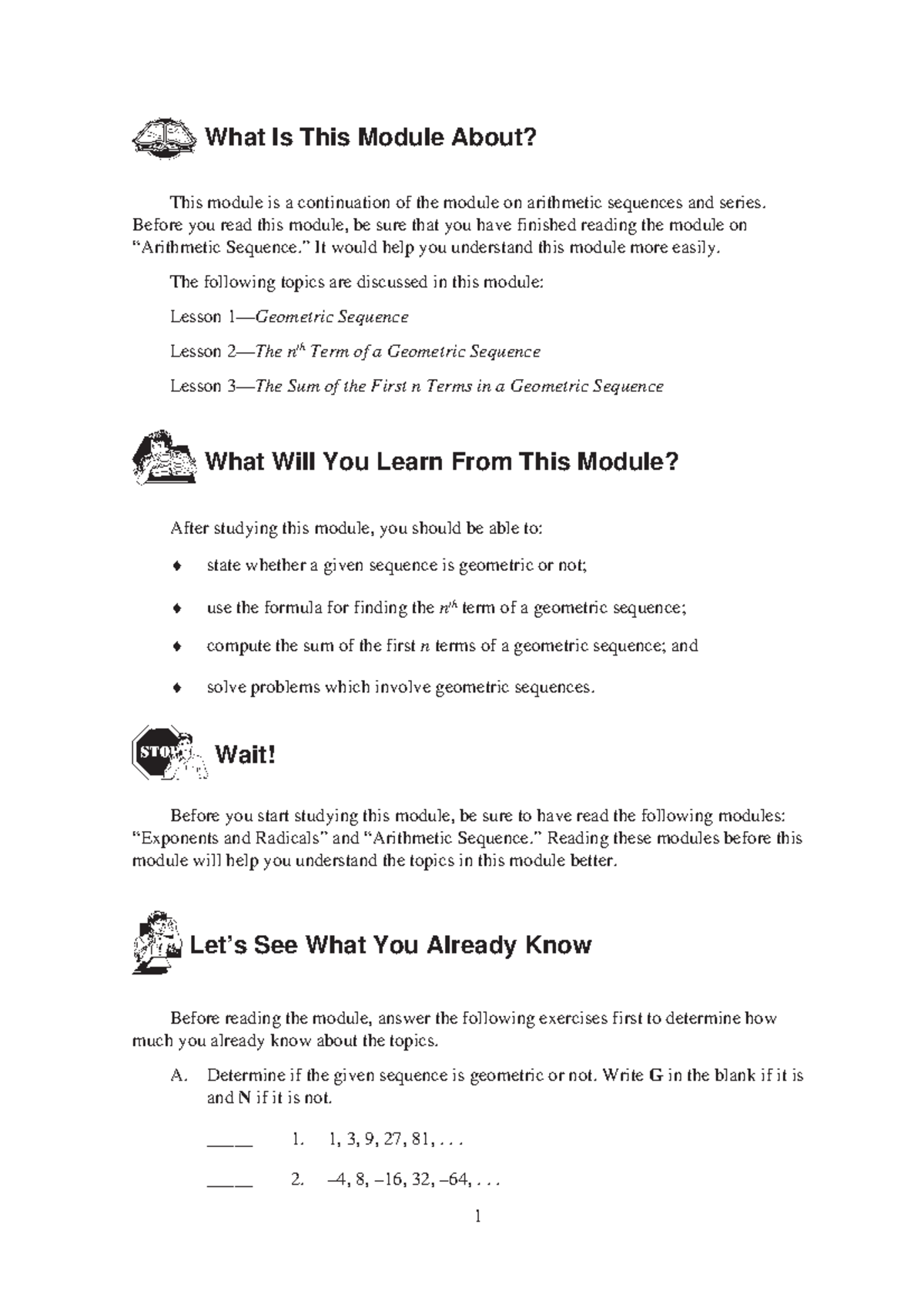 Geometric Sequence Module: Understanding nth Term & Sum of Terms - Studocu