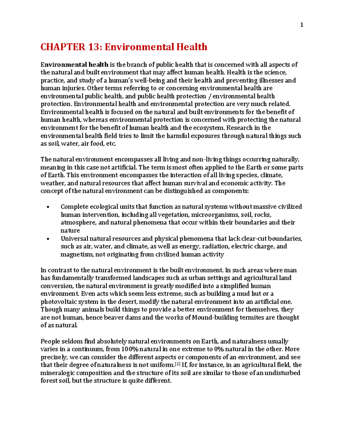 1 CHAPTER 13: Environmental Health and Its Global Impacts - Studocu