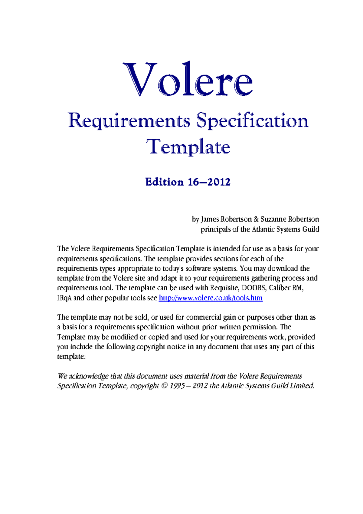 C Volere template 16 - idk - Volere Requirements Specification Template ...